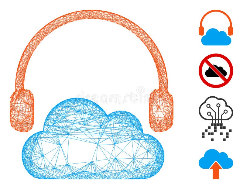 Net Listen Cloud Vector Mesh Stock Vector - Illustration of server ...
