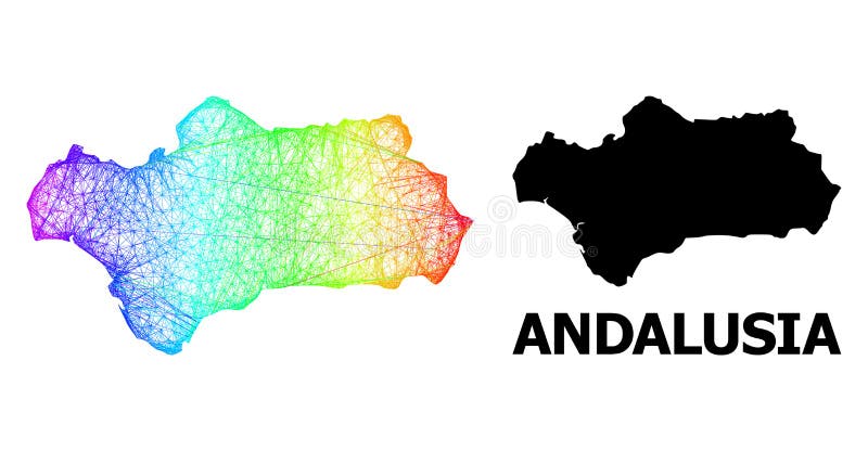 Net Map of Andalusia Province with Spectrum Gradient Stock Vector ...