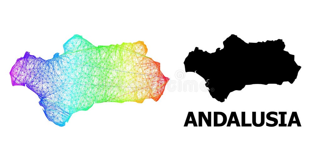 Net Map of Andalusia Province with Spectrum Gradient Stock Vector ...