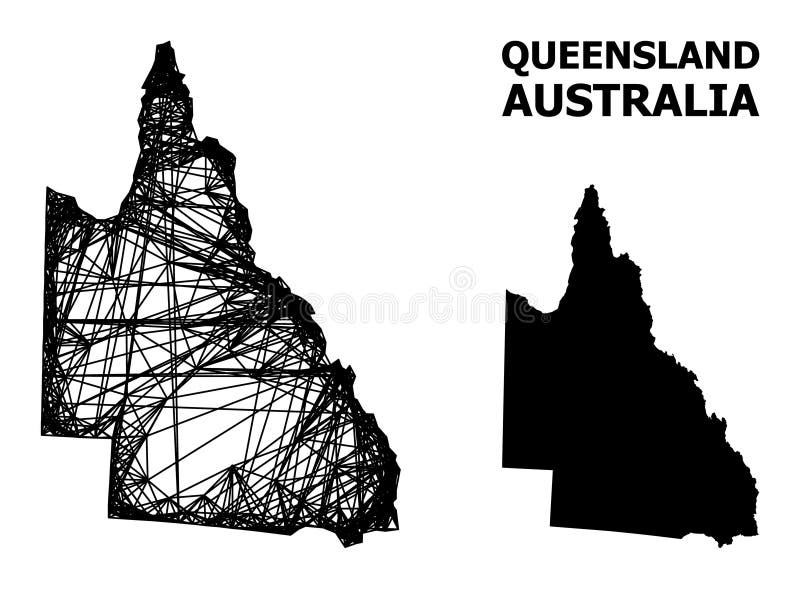 Net Map of Australian Queensland Stock Vector - Illustration of ...