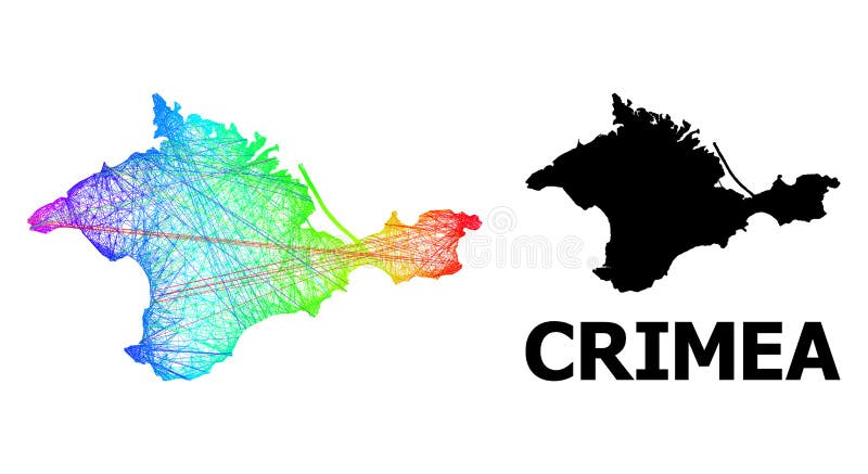 Net Map of Crimea with Spectrum Gradient Stock Vector - Illustration of ...
