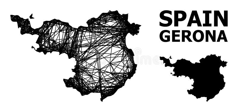 Net Map of Gerona Province stock illustration. Illustration of ...