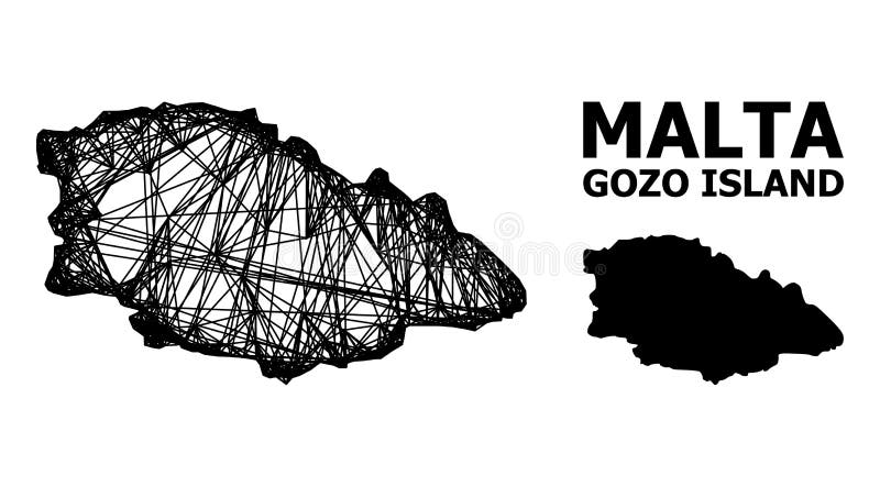 Net Map of Gozo Island stock illustration. Illustration of abstract ...
