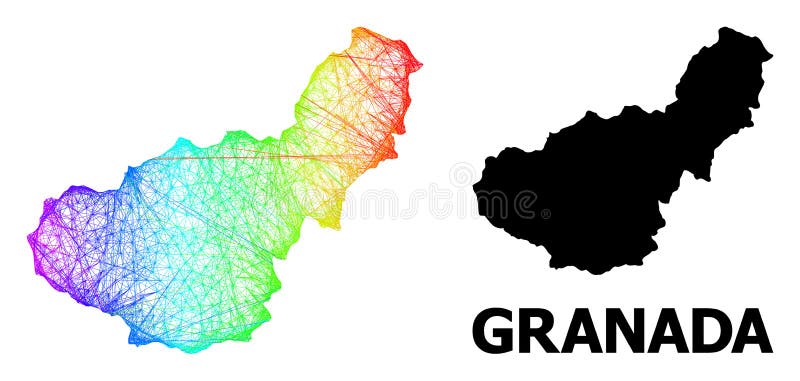 Net Map of Granada Province with Spectrum Gradient Stock Vector ...