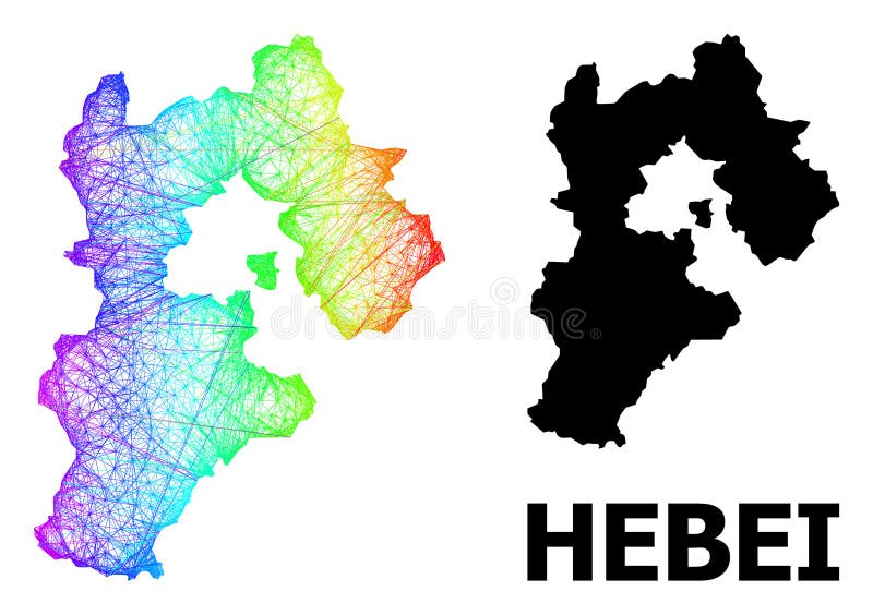 Net Map of Hebei Province with Spectrum Gradient Stock Vector ...