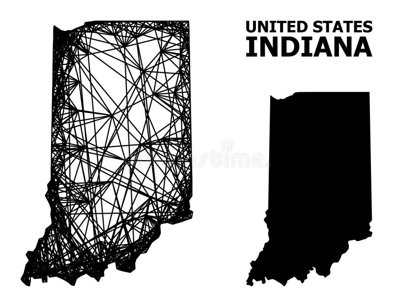 Net Map of Indiana State stock illustration. Illustration of flat ...