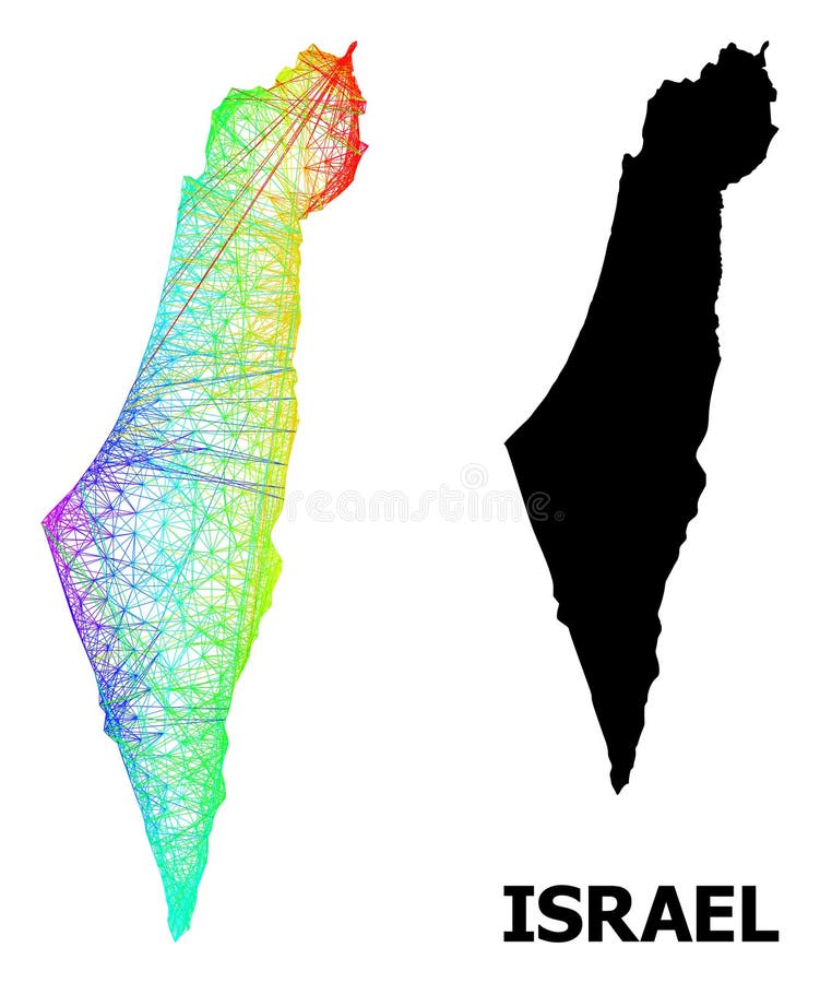 Net Map of Israel with Spectral Gradient Stock Vector - Illustration of ...