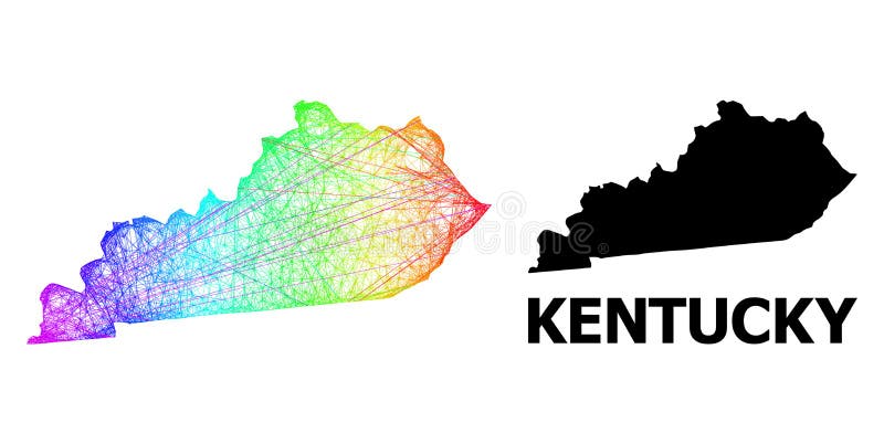 Net Map of Kentucky State with Spectrum Gradient Stock Vector ...