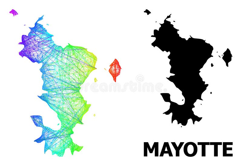 Net Map of Mayotte Islands with Spectral Gradient Stock Vector ...