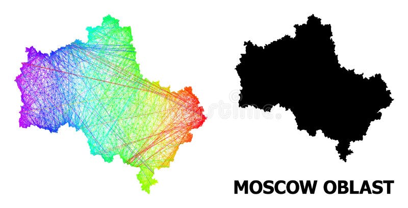 Net Map of Moscow Region with Rainbow Colored Gradient Stock Vector ...