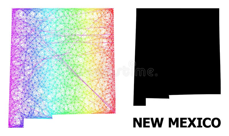 Net Map of New Mexico State with Spectral Gradient Stock Vector ...