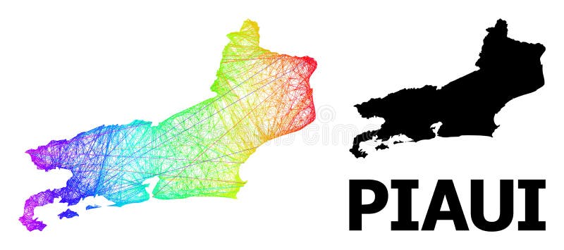 Net Map of Piaui State with Spectrum Gradient Stock Vector ...