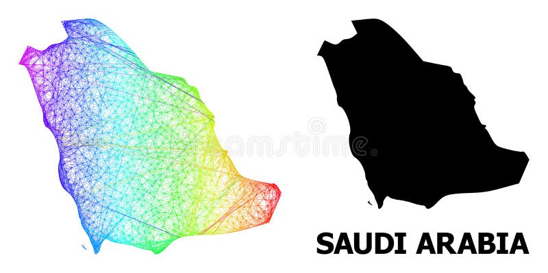Net Map of Saudi Arabia with Spectral Gradient Stock Vector ...