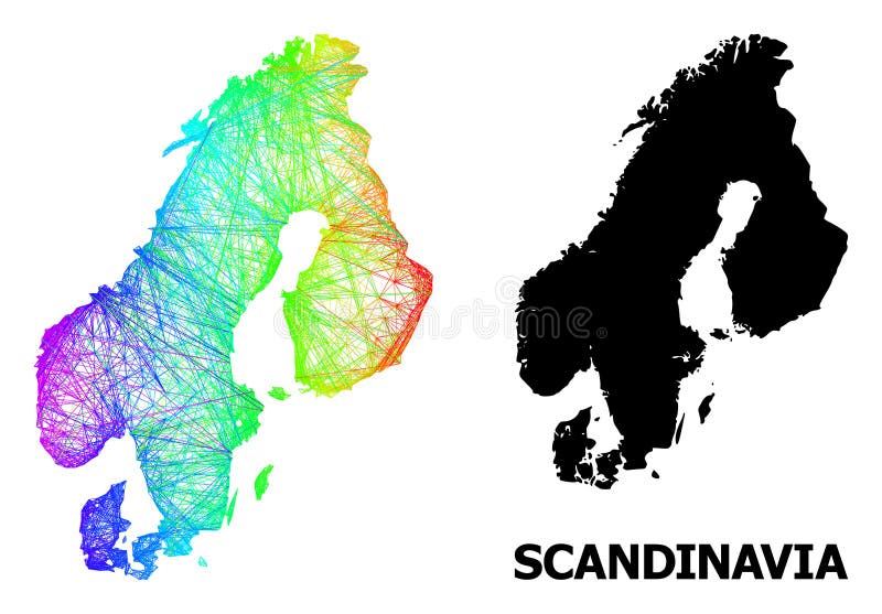 Net Map of Scandinavia with Spectrum Gradient Stock Vector ...