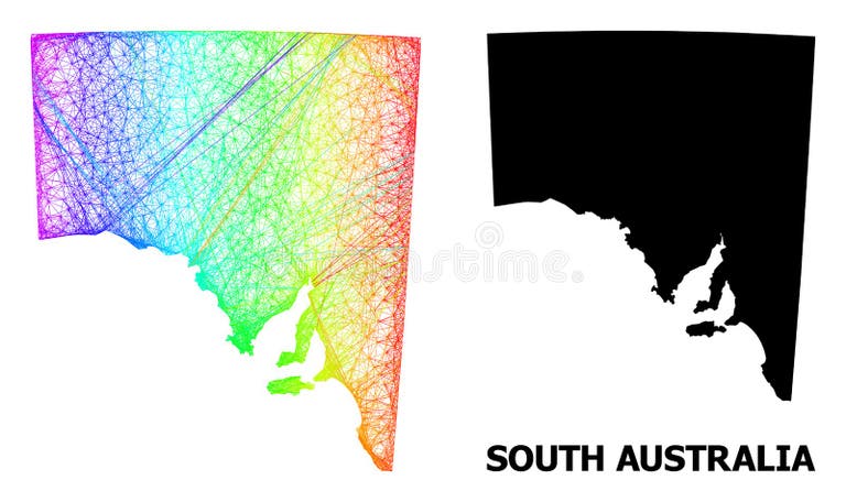 Net Map of South Australia with Spectrum Gradient Stock Vector ...
