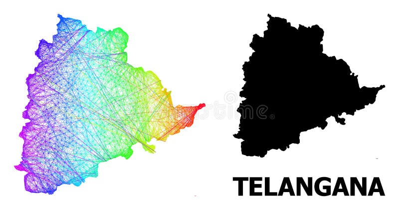 Net Map of Telangana State with Spectrum Gradient Stock Vector ...