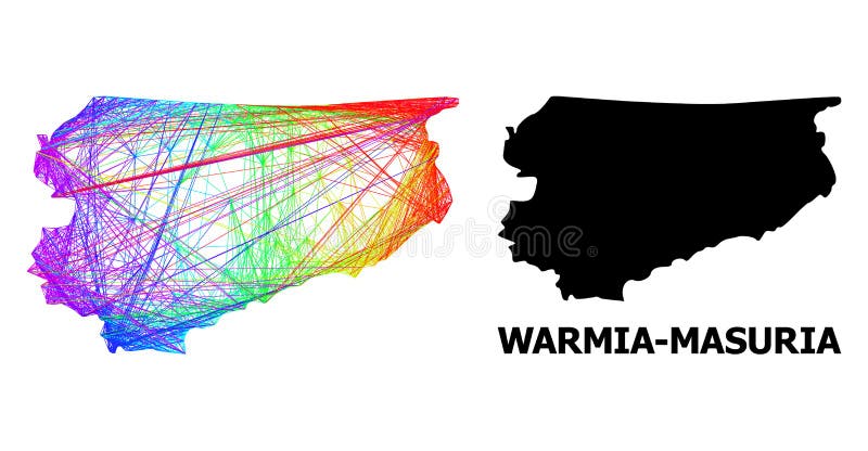 Net Map of Warmia-Masuria Province with Spectrum Gradient Stock Vector ...