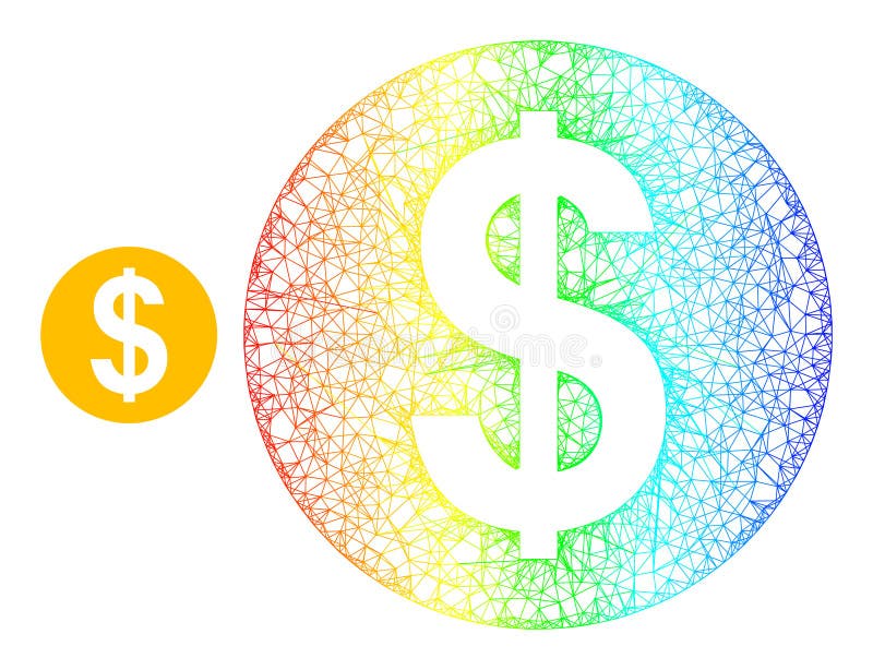 Hatched Dollar Coin Mesh Icon with Spectral Gradient Stock Vector ... Hatched Dollar Coin Mesh Icon with Spectral Gradient Stock Vector ...