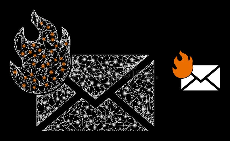 Network Hot Letter Mesh Icon with Constellation Light Spots Stock ...