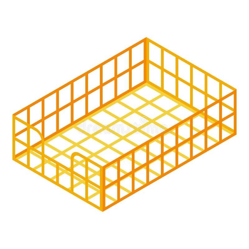 Net Metal Paper Tray Icon Isometric Vector. Office Unit Case Stock ...