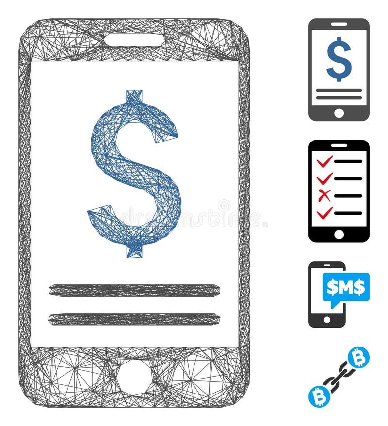 Net Mobile Banking Vector Mesh Stock Vector - Illustration of flat ...