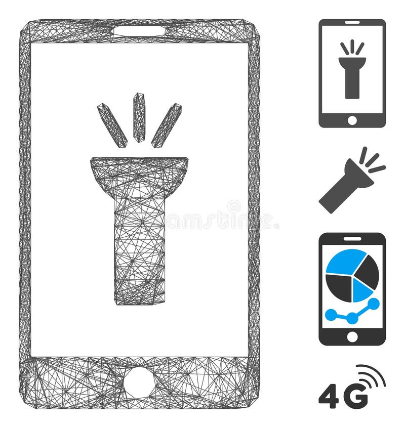 Net Mobile Torch App Vector Mesh Stock Vector - Illustration of ...