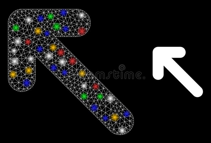 Net Move Up Left Glare Icon with Multi Colored Lightspots Stock Vector ...