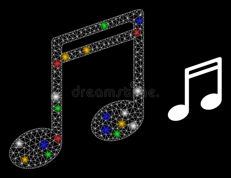 Net Music Notes Constellation Icon with Bright Colored Light Spots ...