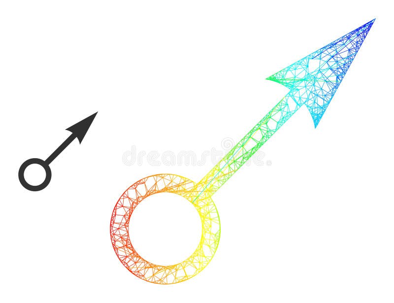 Net Point Direction Web Mesh Icon with Rainbow Gradient Stock Vector ...