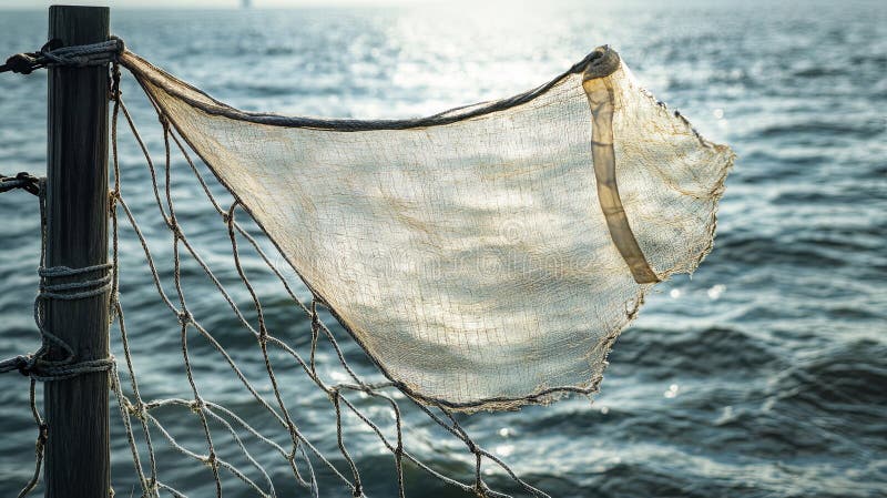 Net Post with Flag Fluttering in Salty Air . Stock Photo - Image of ...