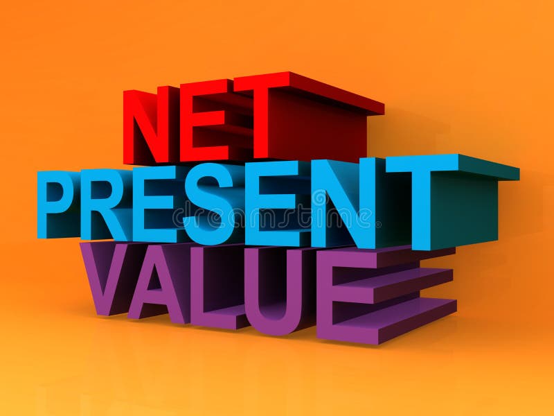 Npv Net Present Value Concept With Big Word Or Text And Team People ...
