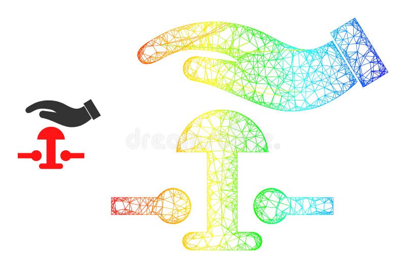 Net Press Alarm Button Web Mesh Icon with Spectrum Gradient Stock ...