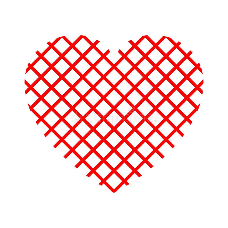 Net red heart - vector stock illustration. Illustration of decoration ...