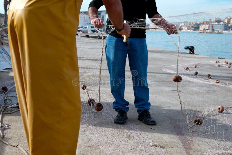Net repair stock photo. Image of mesh, worker, equipment - 14036818