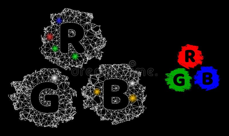 Net RGB Colors Constellation Icon with Colored Lightspots Stock Vector ...
