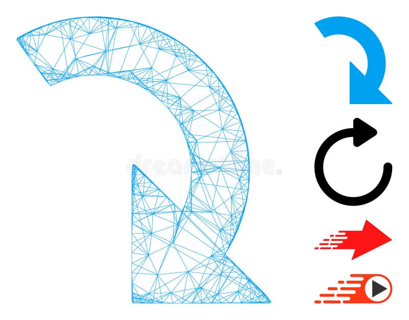 Net Rotate Right Vector Mesh Stock Vector - Illustration of mosaic ...