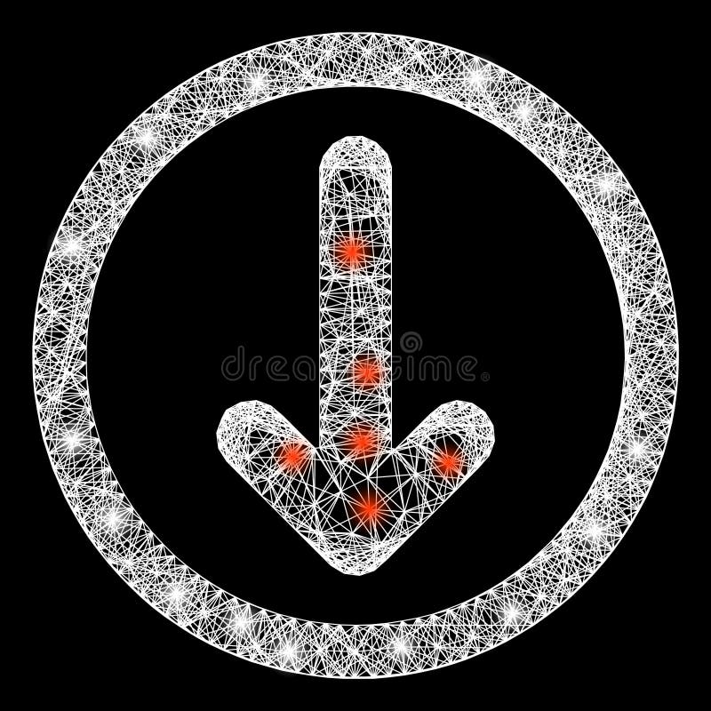 Net Rounded Down Arrow Mesh with Bright Glitter Dots Stock Vector ...