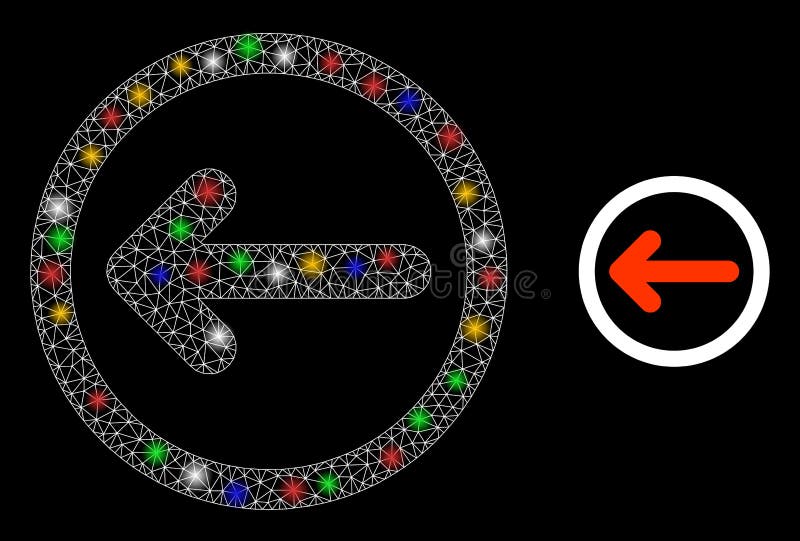 Net Rounded Left Arrow Glare Icon with Colored Glare Spots Stock Vector ...