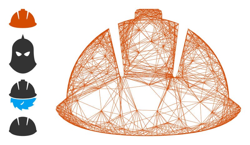 Net Safety Helmet Vector Mesh Stock Vector - Illustration of industrial ...