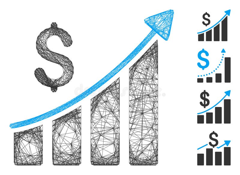 Net Sales Growth Bar Chart Vector Mesh Stock Vector - Illustration of ...