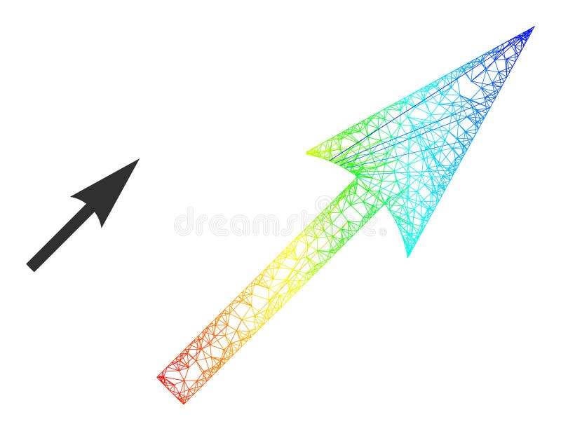 Net Sharp Arrow Mesh Icon with Rainbow Gradient Stock Vector ...