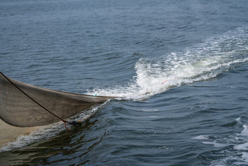 Net from a shrimp boat stock photo. Image of seascape - 354513564