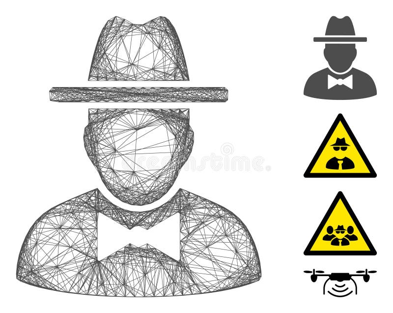 Net Spy Vector Mesh stock vector. Illustration of investigation - 215377522