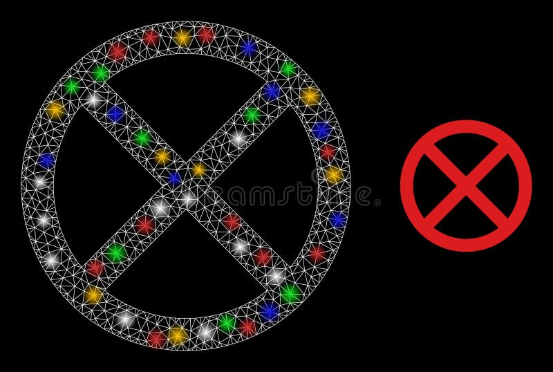 Net Stop Glare Icon with Multicolored Glare Spots Stock Vector ...