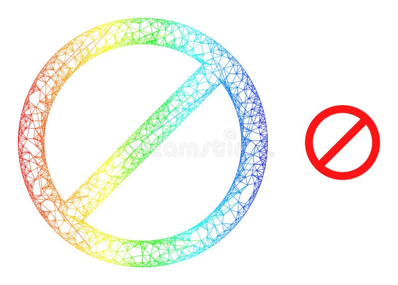 Net Stop Mesh Icon with Spectral Gradient Stock Vector - Illustration ...