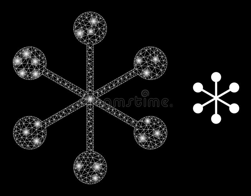 Net Structure Icon - Triangulated Mesh with Lightspots Stock Vector ...