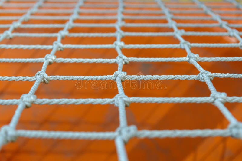 A Net of Thin Ropes on the Playground, Close-up. Stock Photo - Image of ...