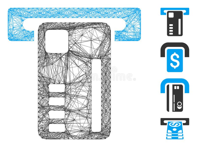 Net Ticket Machine Vector Mesh Stock Vector - Illustration of business ...