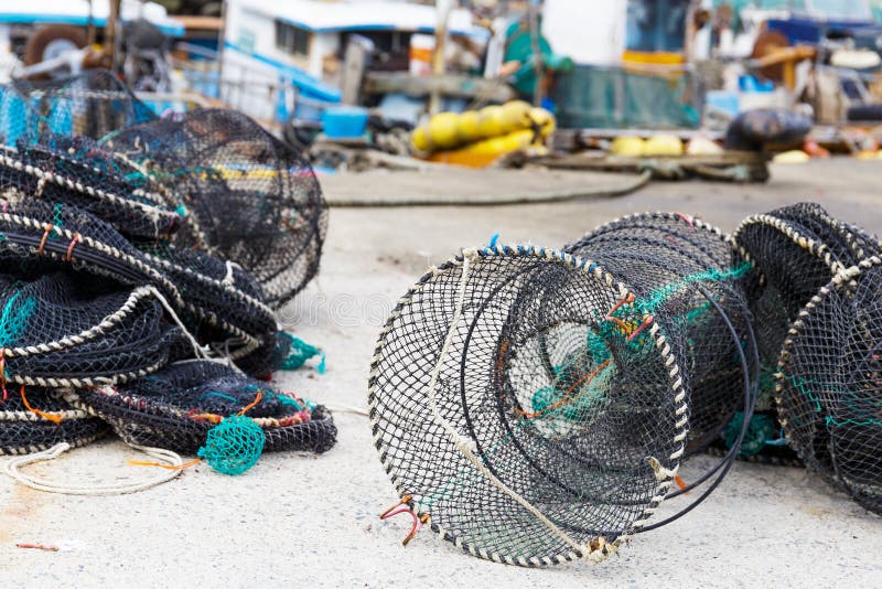 Net traps for seafood stock photo. Image of marine, background - 35352050