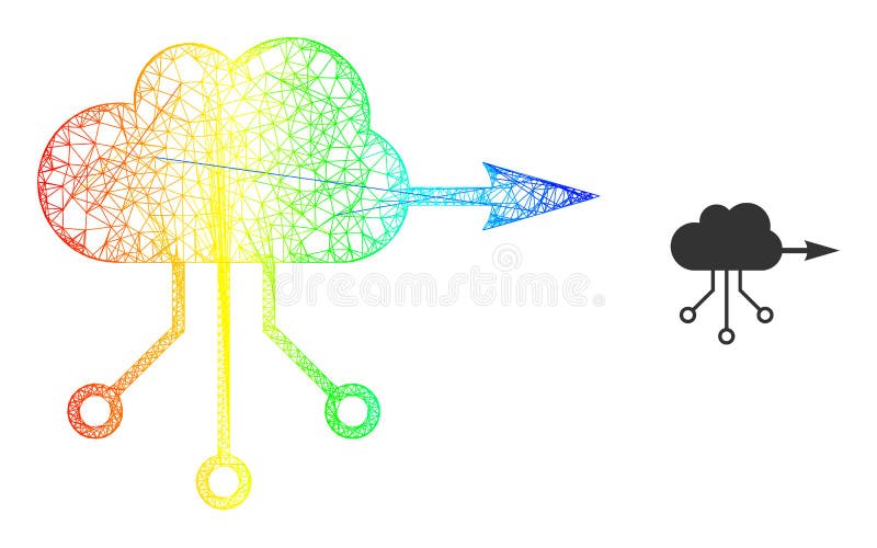 Net VPN Cloud Web Mesh Icon with Spectral Gradient Stock Vector ...
